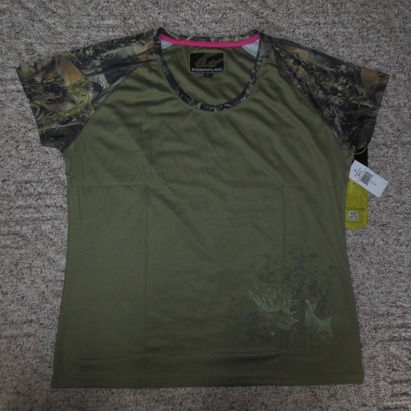 Fishoulage | Tops | Nwt Fishouflage Xl Camo Performance Shirt Scoop ...